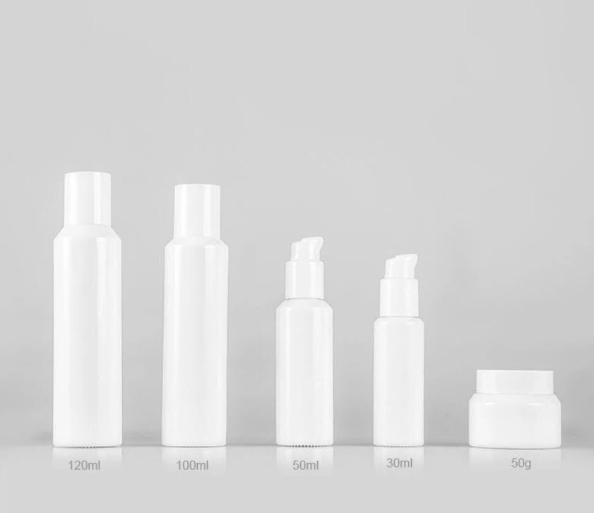 Tall Cylinder Opal Glass Bottle With Slope Shoulder | Greenpack